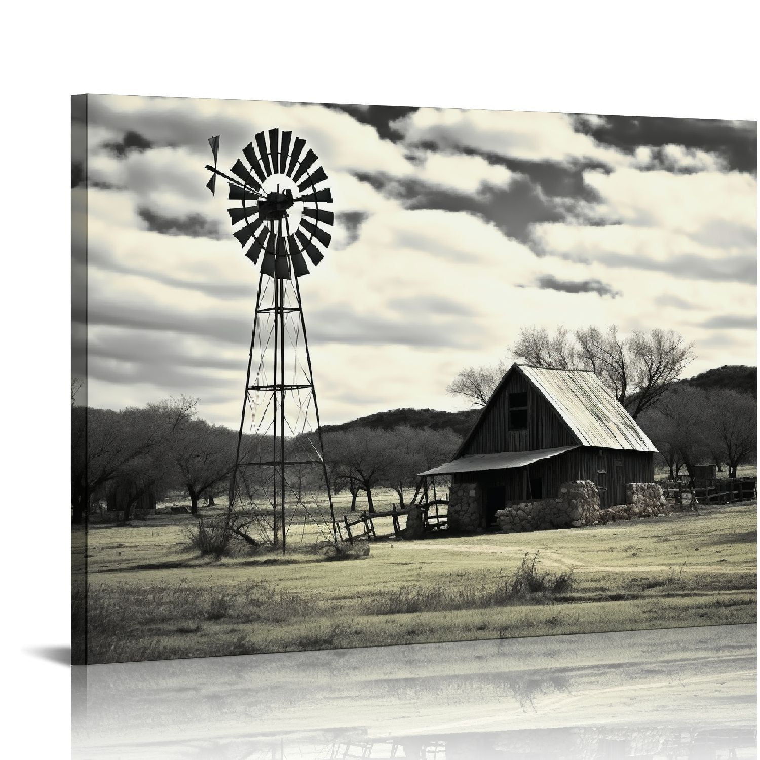 Nawypu Texas Farmhouse Picture Wall Art Black White Canvas Art ...