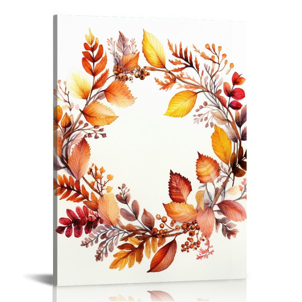 Nawypu Thanksgiving Fall Wall Art Prints Watercolor Pumpkin Mushroom ...