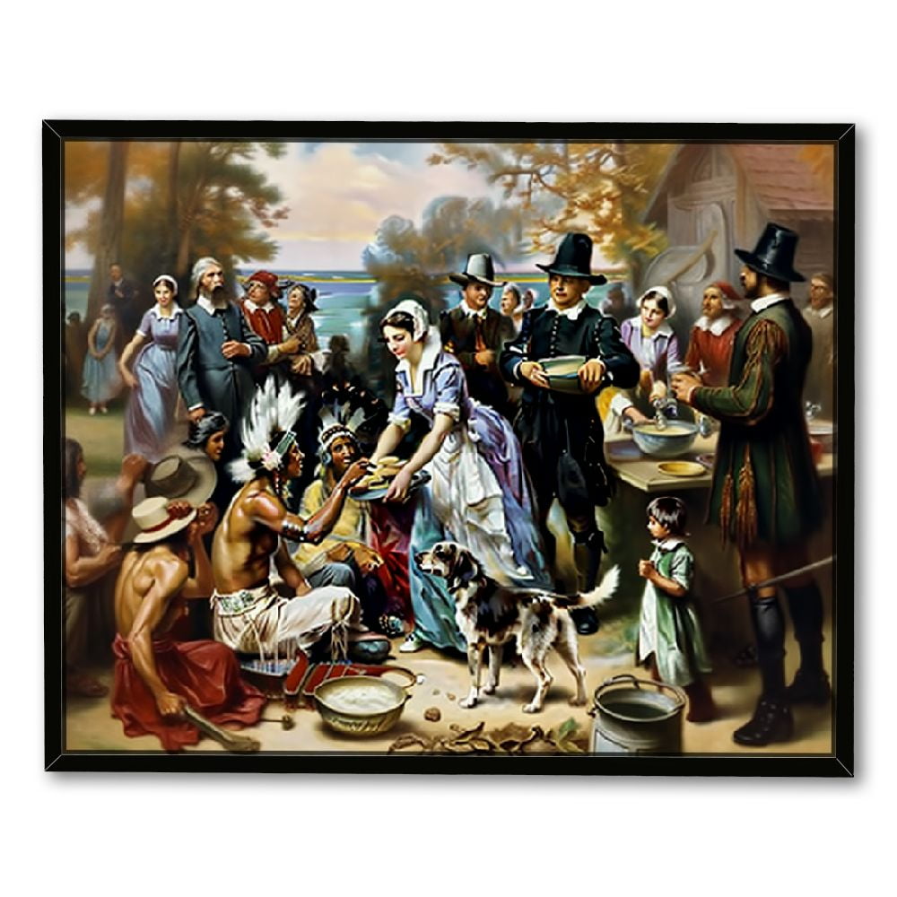 Nawypu - The First Thanksgiving by Jean Leon Gerome Ferris - Canvas ...