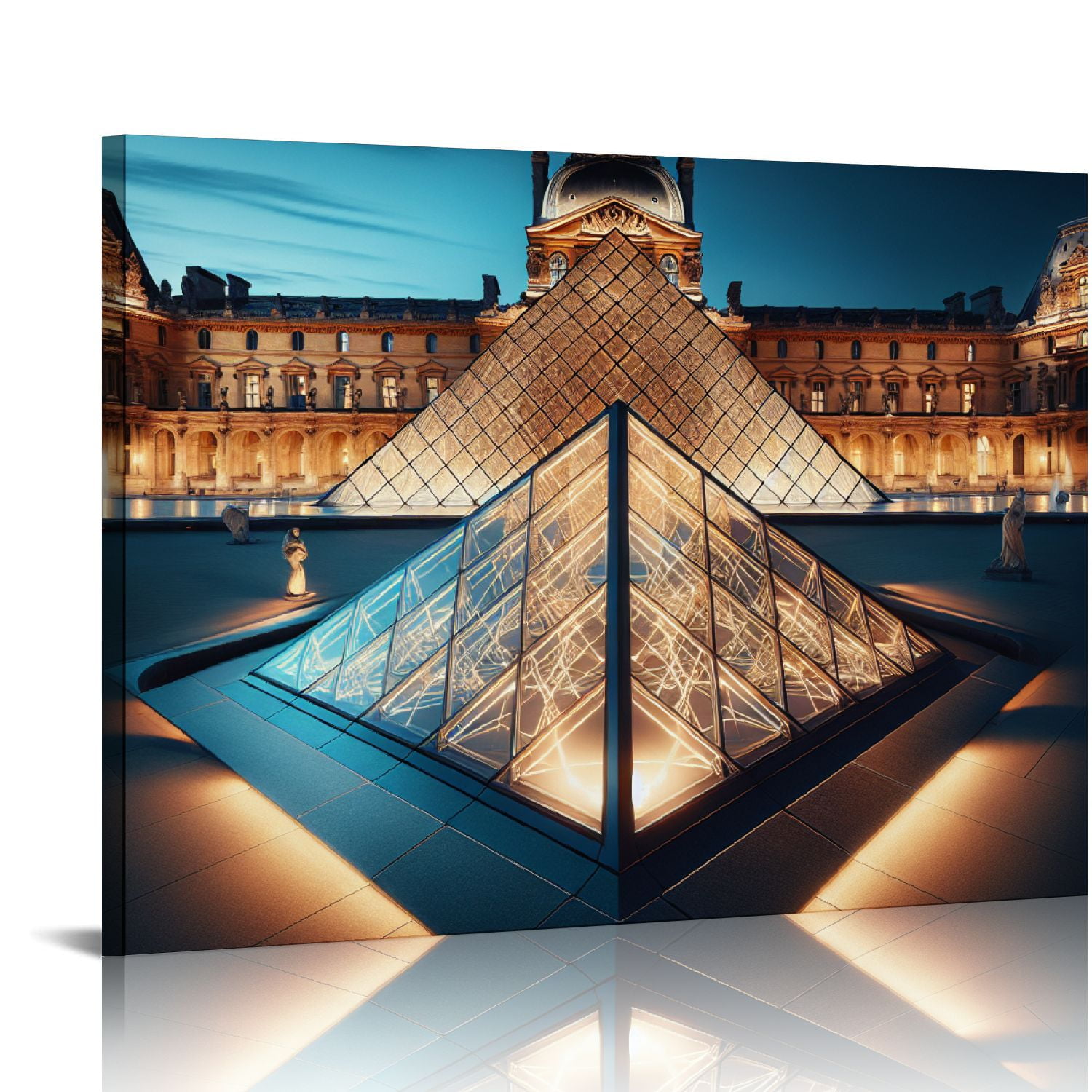 Nawypu The Louvre Pyramid Illuminated - Monuments Gallery Wrapped ...