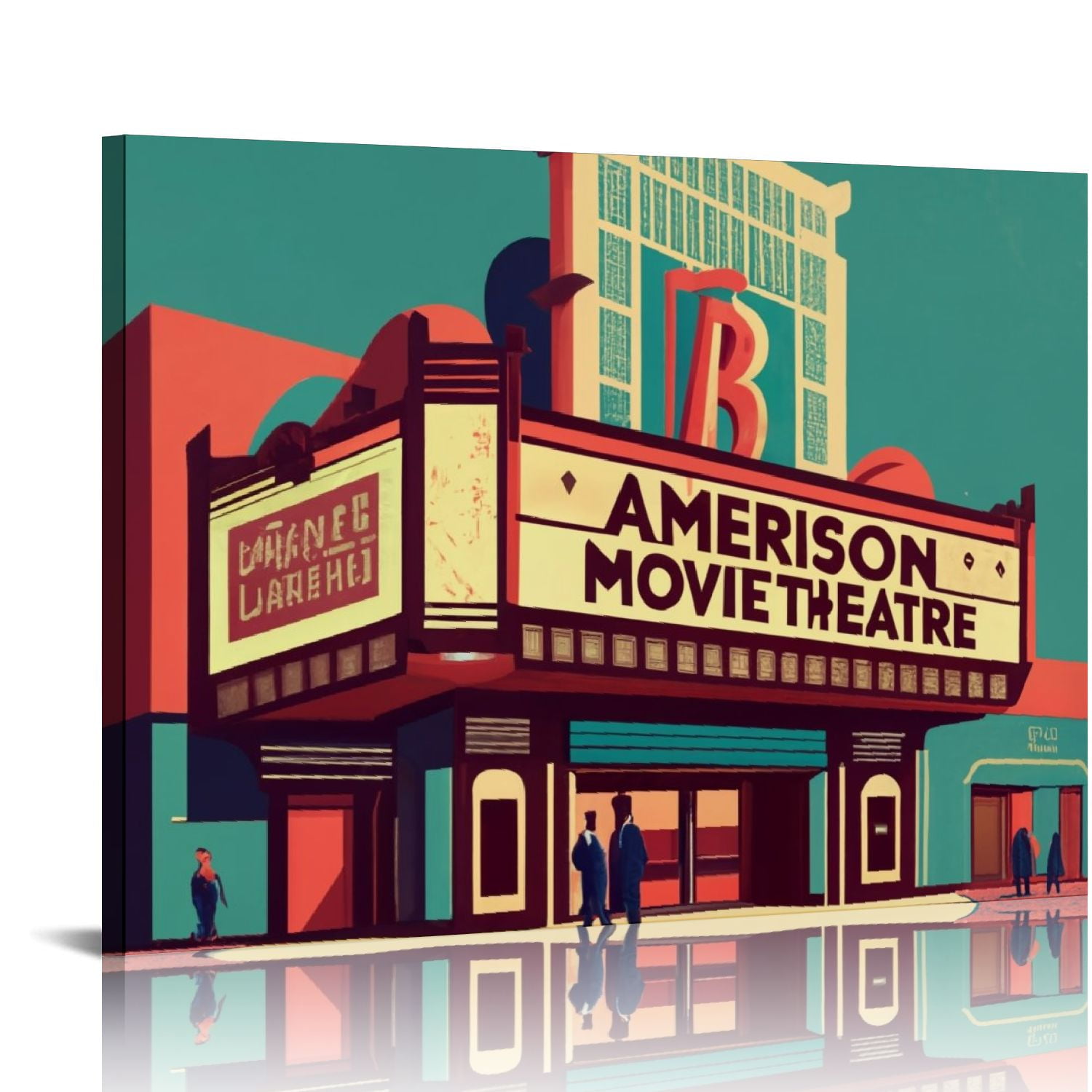 Nawypu Theater Signs for Home Theatre Room Vintage Movie Theatre Canvas ...