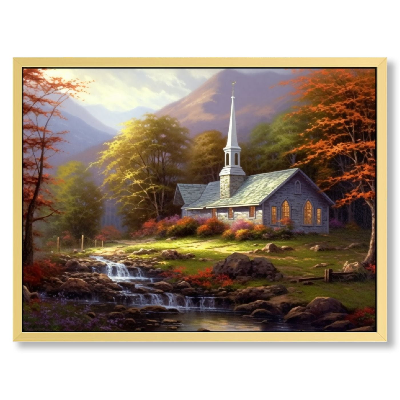 Nawypu Thomas Kinkade The Church Canvas Art Thomas Kinkade Paintings ...