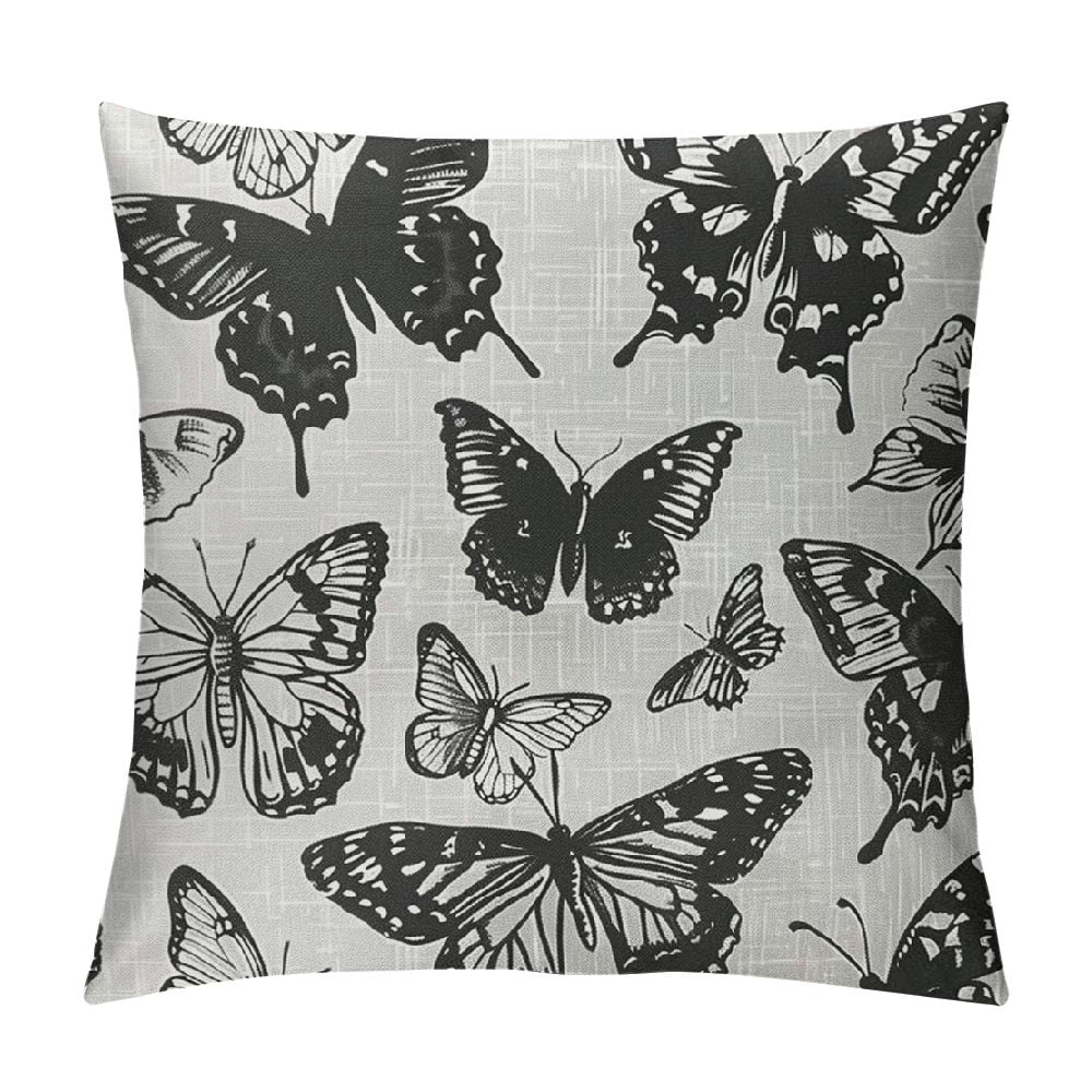 Awypu Throw Pillow Covers for Couch Butterflies Bed Or Sofa Pillows ...
