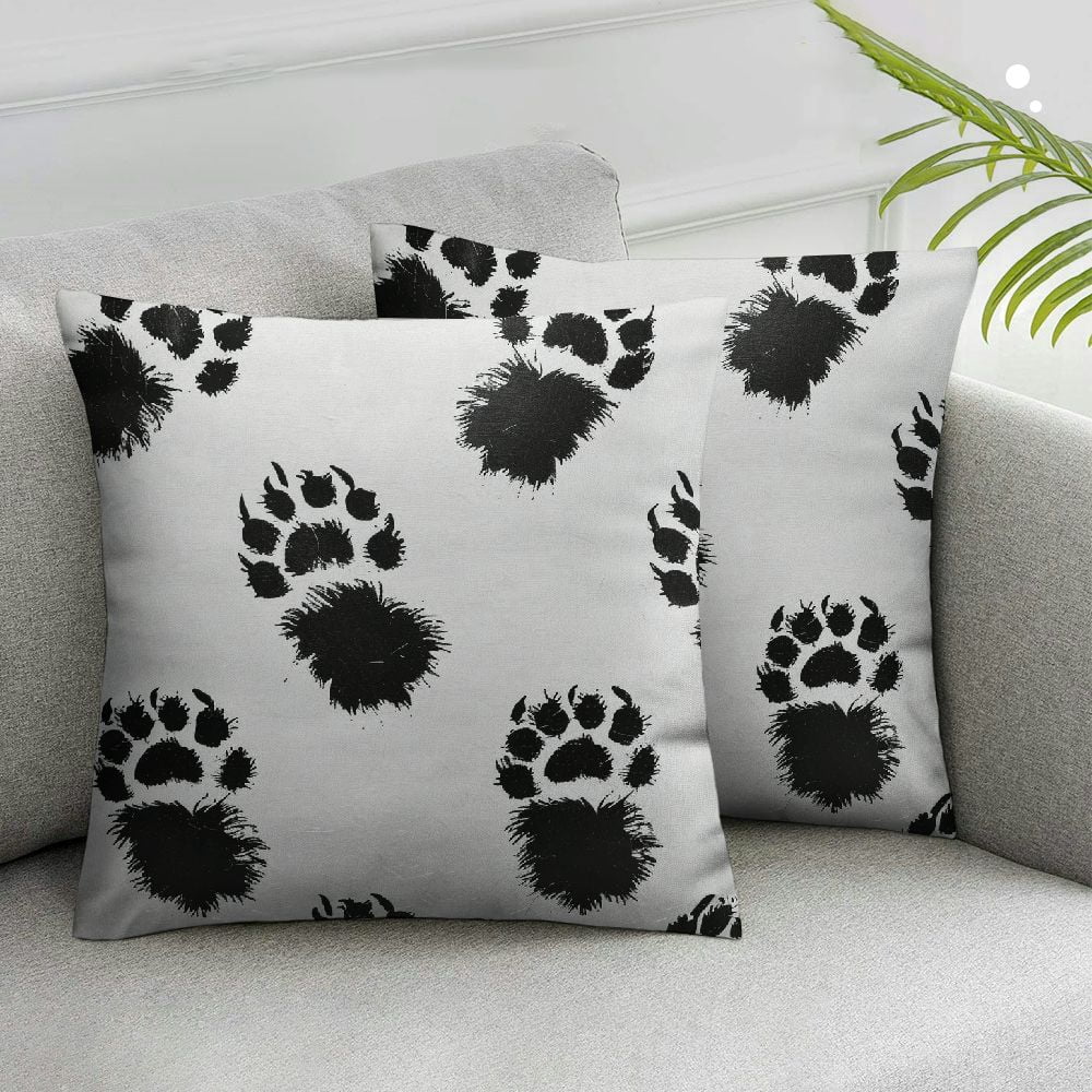 Nawypu Throw Pillow Covers Human and Animal Tracks Horse Trail Trace ...