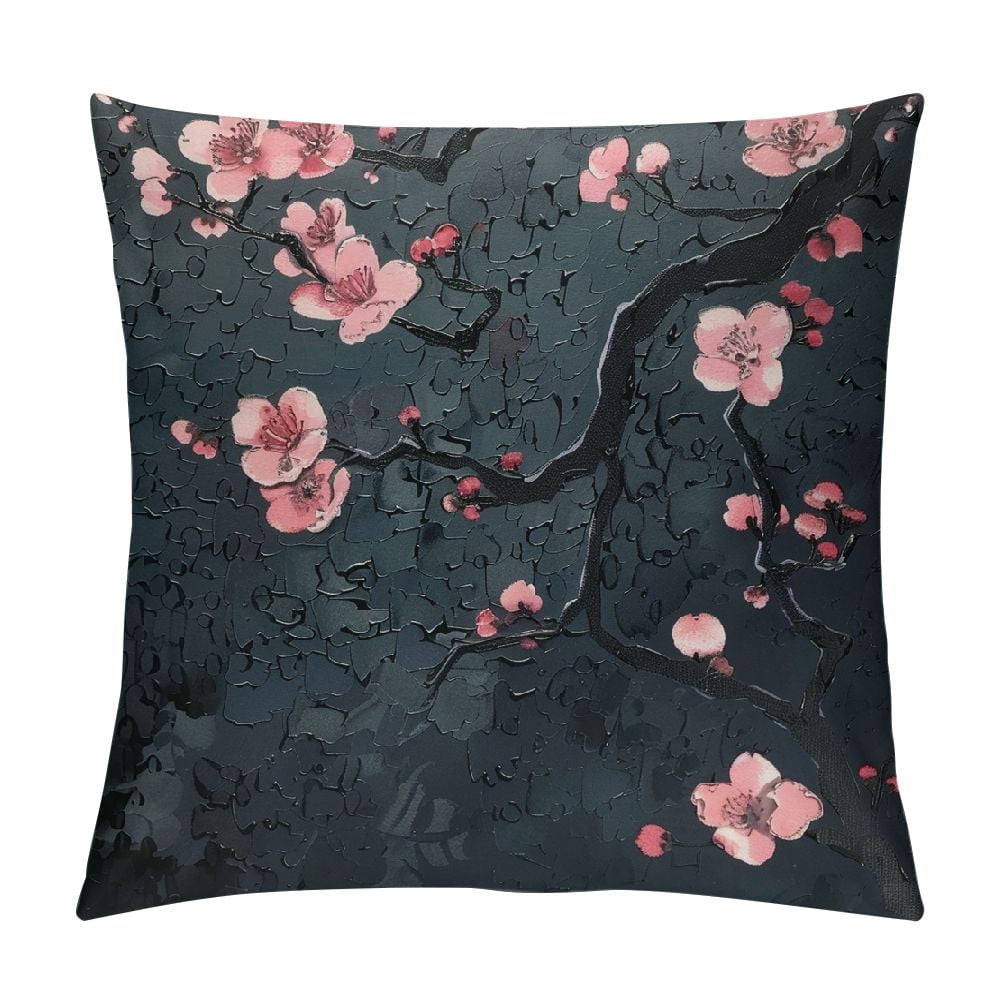 Awypu Throw Pillow Covers Japanese Cherry Sakura Blossom Design Square ...