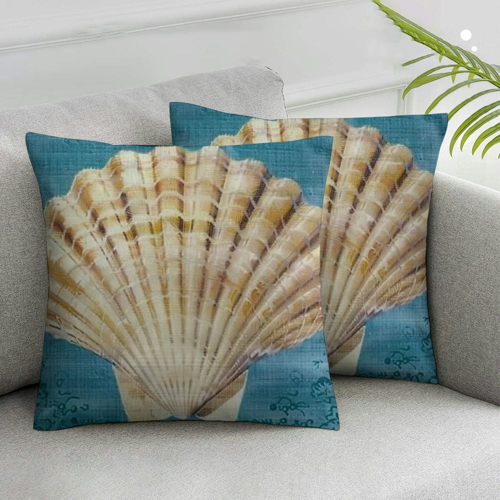 CMMY Throw Pillow Covers Ocean Sea Shell Starfish Coral Theme with ...