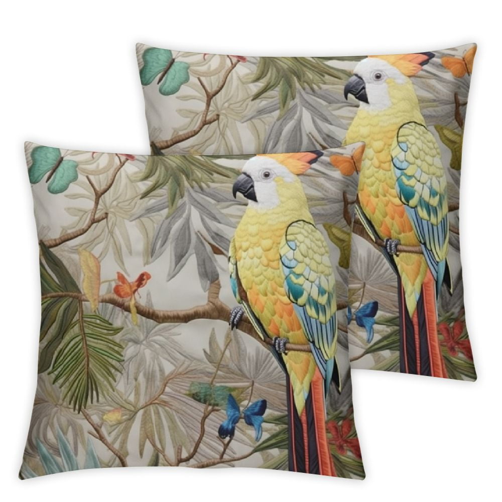 Nawypu Throw Pillow Covers Parrot Square Cushion Covers Pillowcase Home ...