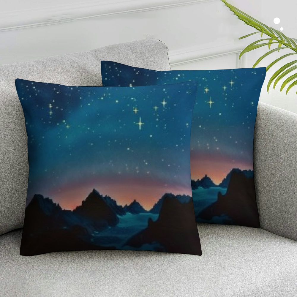 CMMY Throw Pillow Covers Square Mountain Night Stars Sky with Quote ...