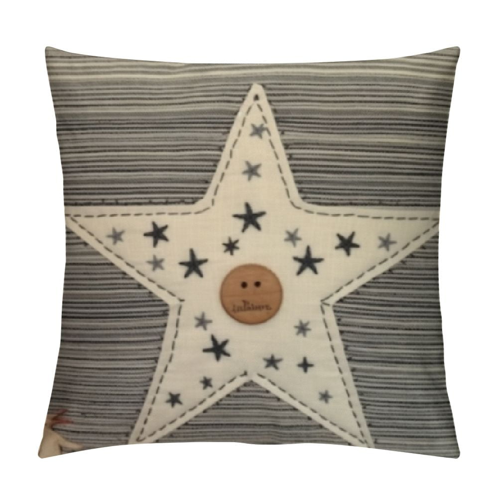 Nawypu Ticking Stripe Star Throw Pillow Cover - Walmart.com