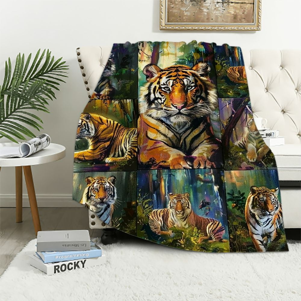 Nawypu Tiger Blanket, Tiger Decor, Tiger Gifts for Women Men, Animal ...