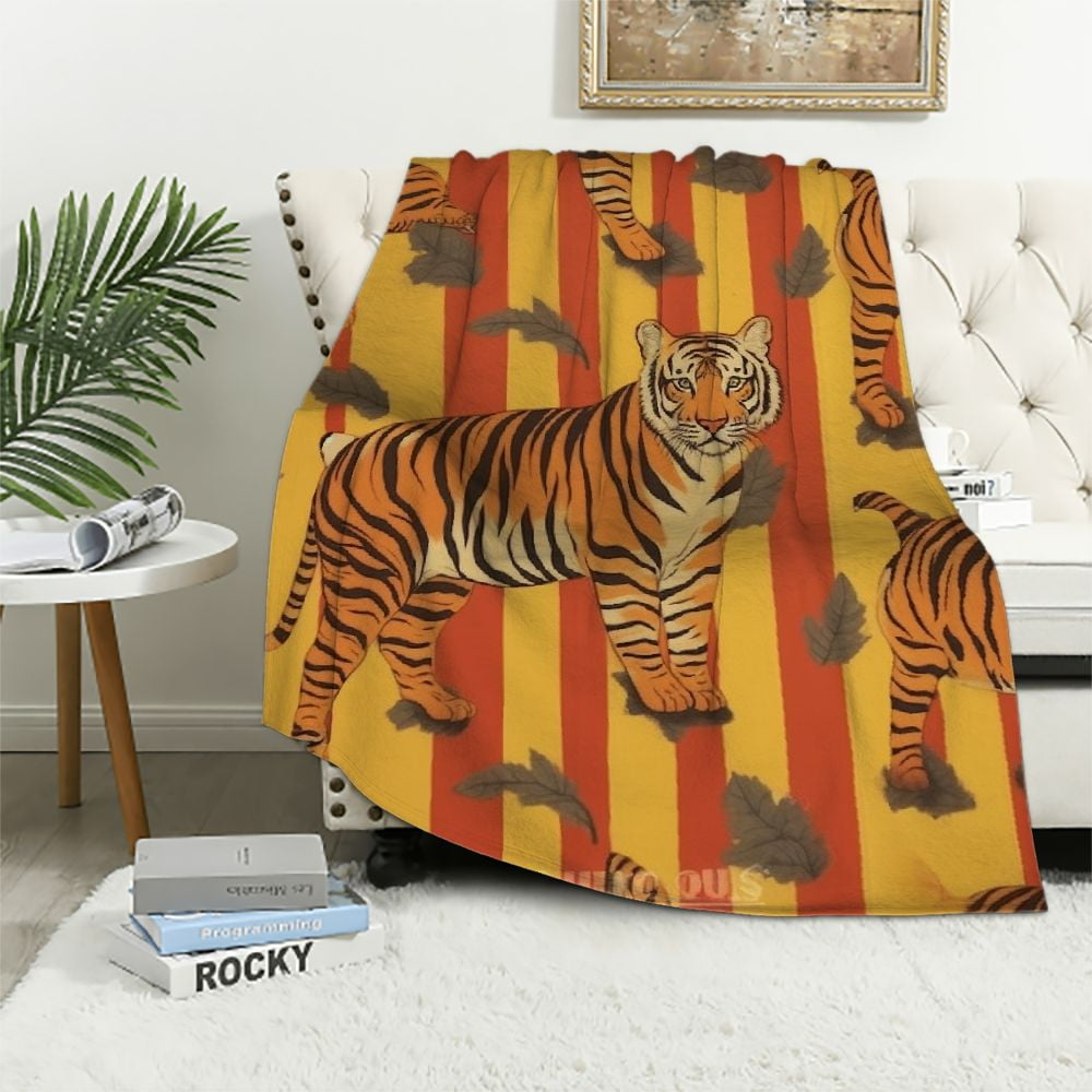 Nawypu Tiger Blanket Gifts for Adult Kids Animal Tigers Print Pattern ...