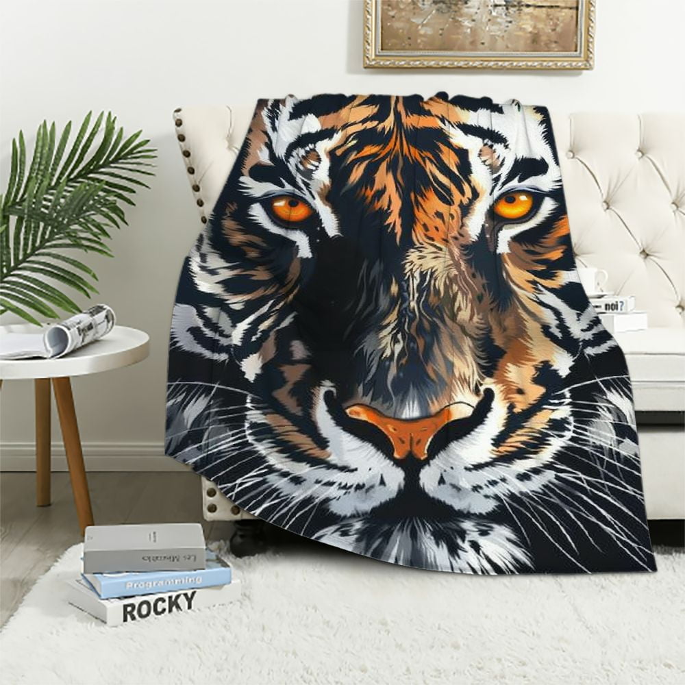 ONETECH Tiger Blanket Gifts for Adult Kids Tiger Flannel Throw Blankets ...