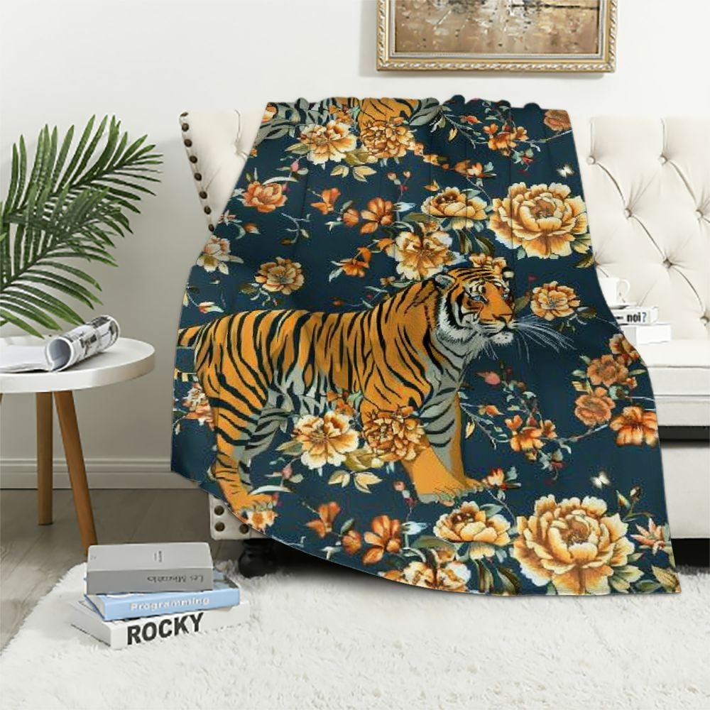 Nawypu Tiger Blanket Throw Tiger Animal Print for Adults Kids Soft ...