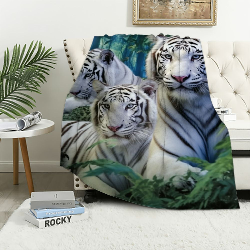 Nawypu Tiger Blanket Wild Animal Theme Pattern Throw Blanket for Bed ...
