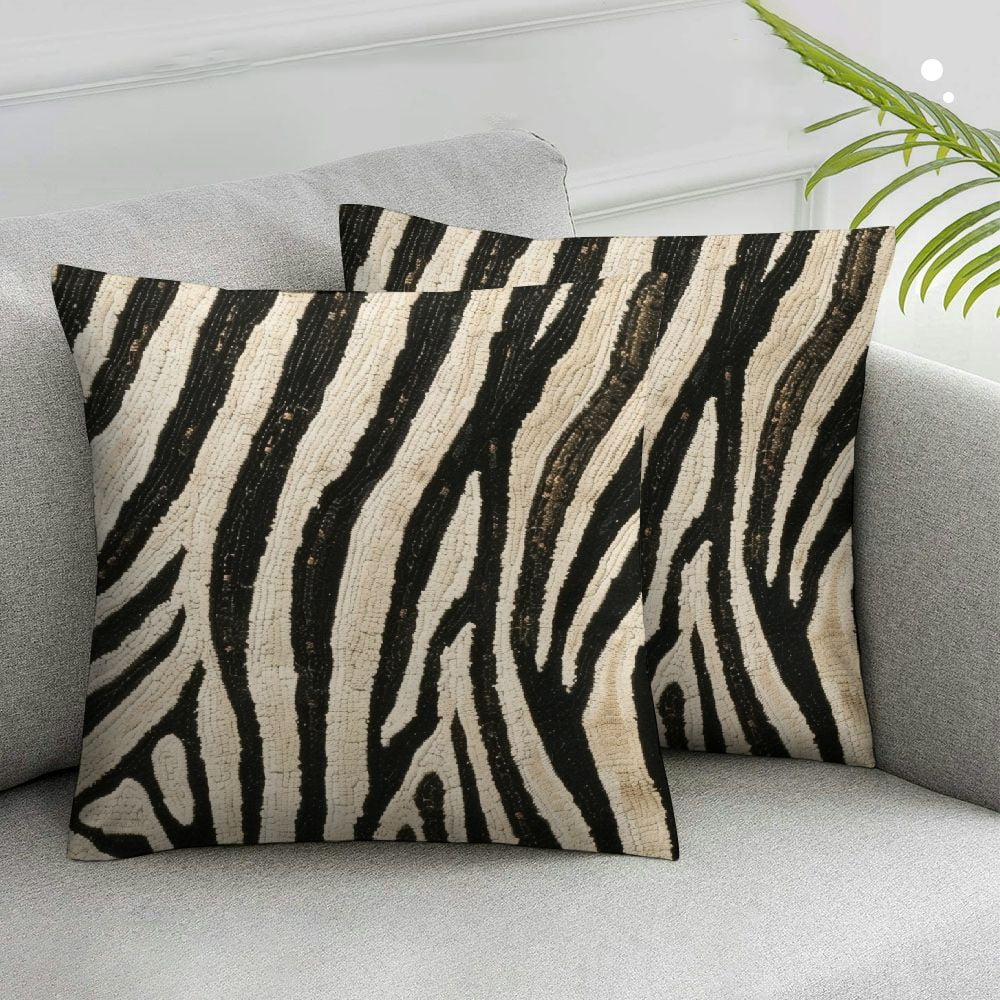 Jiayy Tiger Print Animal Skin Black and Gold Throw Pillow Covers ...