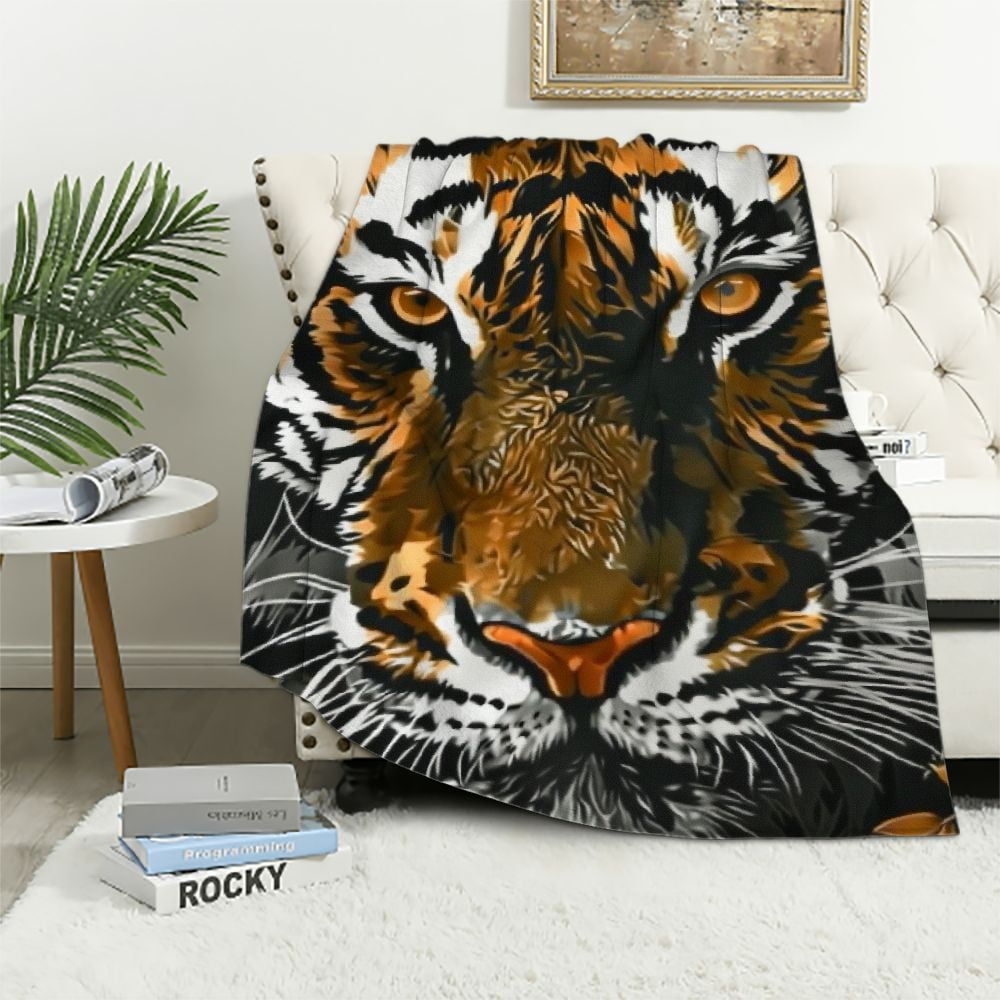 Nawypu Tiger Throws Blanket Plush Blanket Soft Cozy Warm Lightweight ...