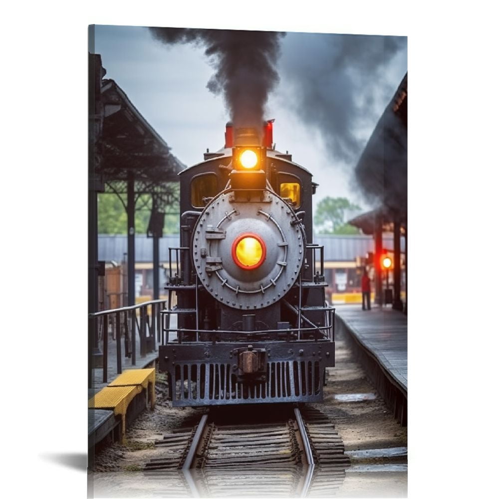 Nawypu Train 3D Poster Wall Art Decor Framed Print Vintage Steam Engine ...