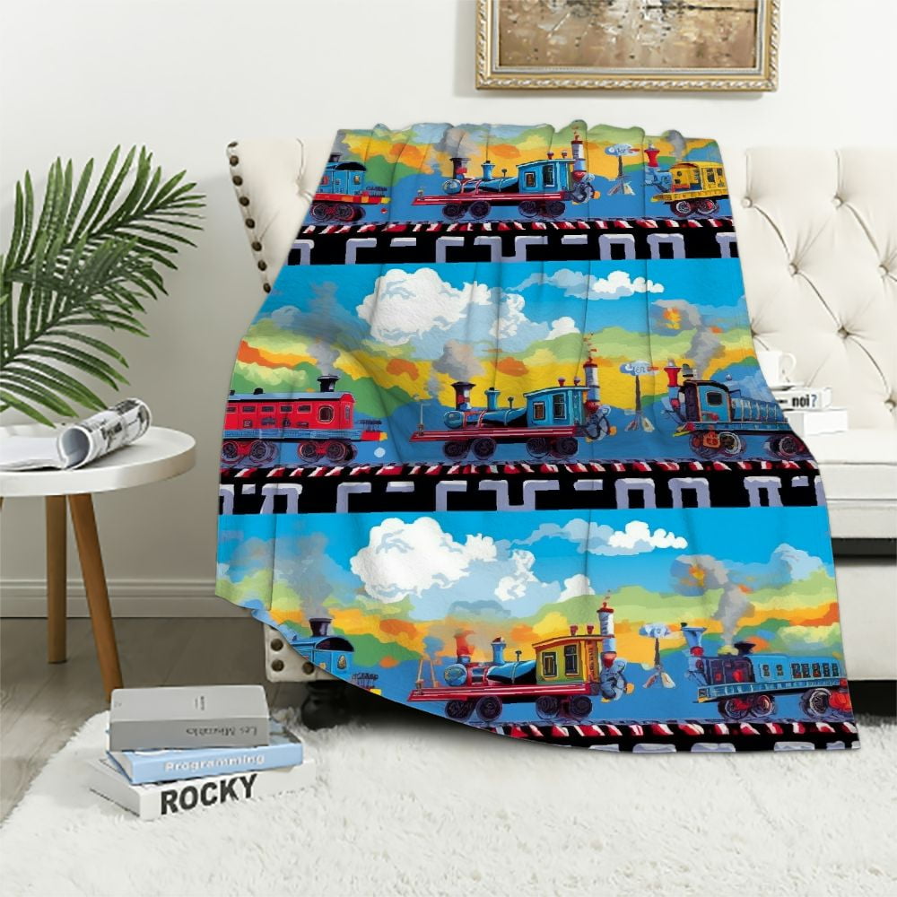 Nawypu Train Blanket for Boys Girls, Kids Toddler Blanket for Nap ...