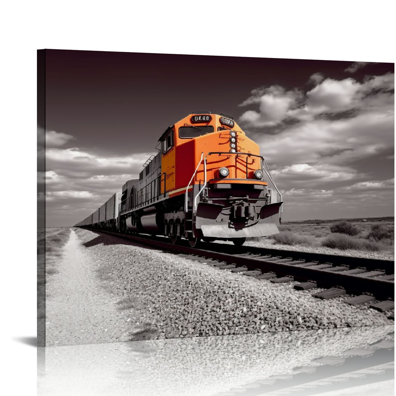 Nawypu Train Poster Steam Train Railroad Tracks Canvas Wall Art Poster ...