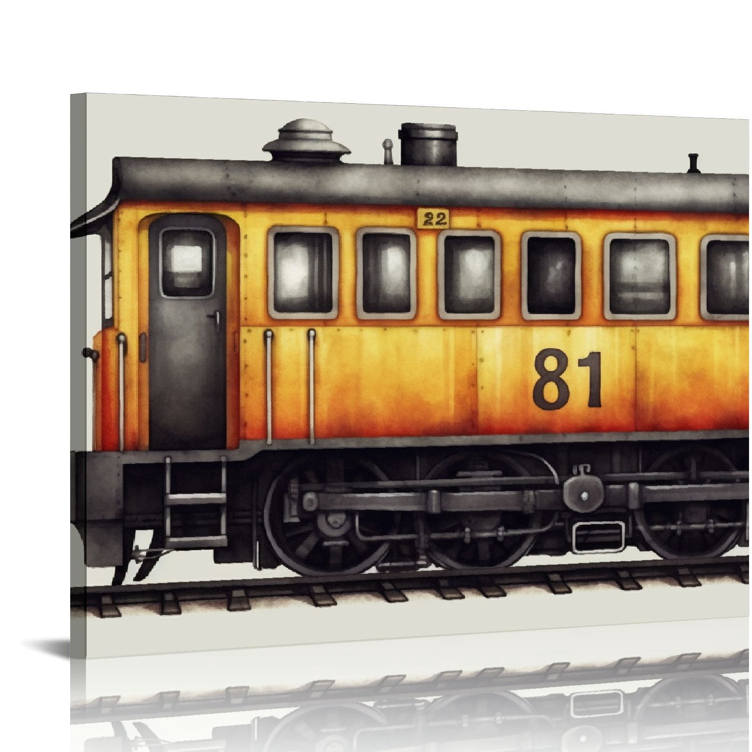 Nawypu Train Print Watercolor Transportation Steam Locomotive Paintings ...
