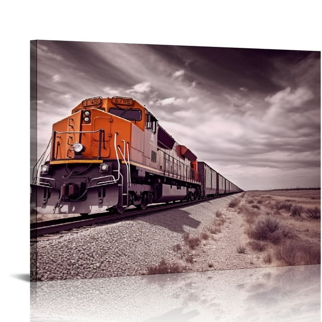 Nawypu Train Steam Train Railroad Tracks Poster Art Canvas Painting HD ...
