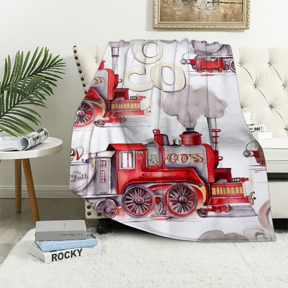 Nawypu Train Throw Blanket Throw Size, Equipment Trucks Blanket ...