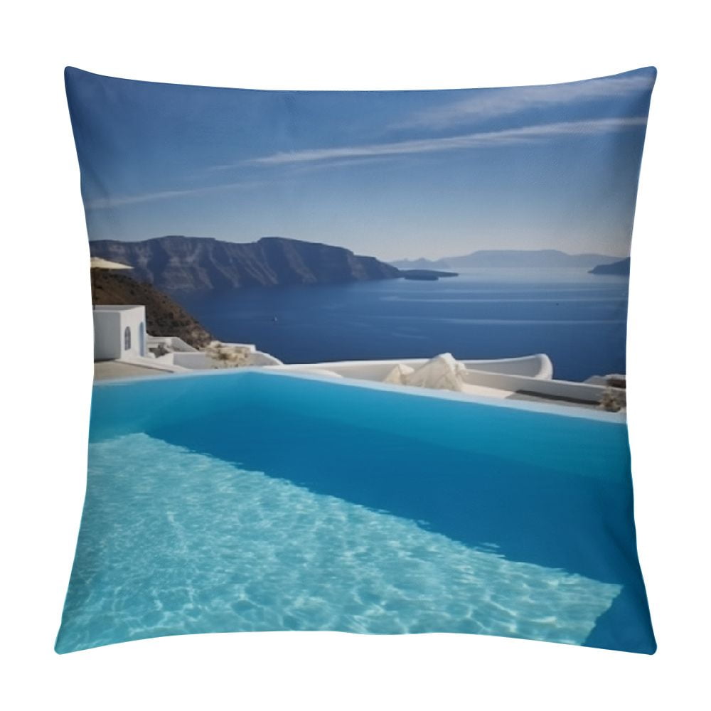 Nawypu Travel Throw Pillow Cushion Cover, Resort Swimming Pool in ...