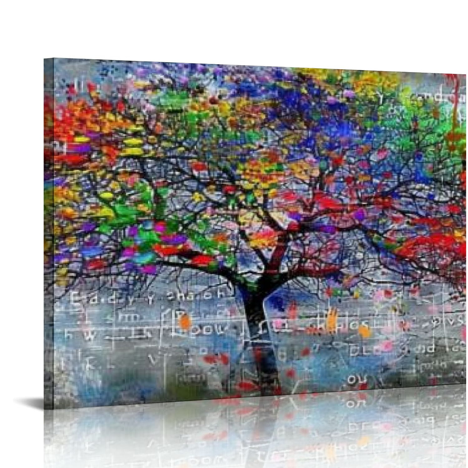 Nawypu Tree Large Canvas Wall-Art For Living Room - Graffiti Forest Wall Art - Abstract Modern ...