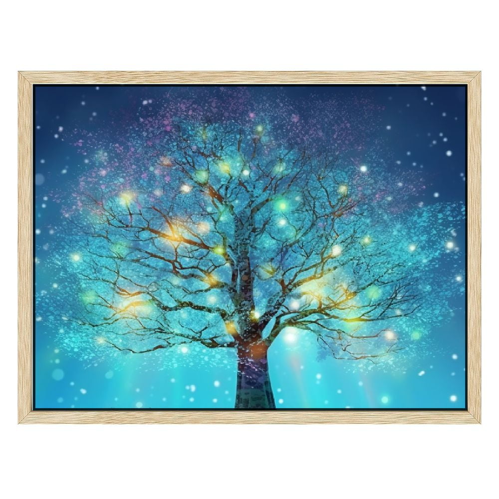 Nawypu Tree of Life Canvas Wall Art, Forest Landscape Wall Art, Lighted ...