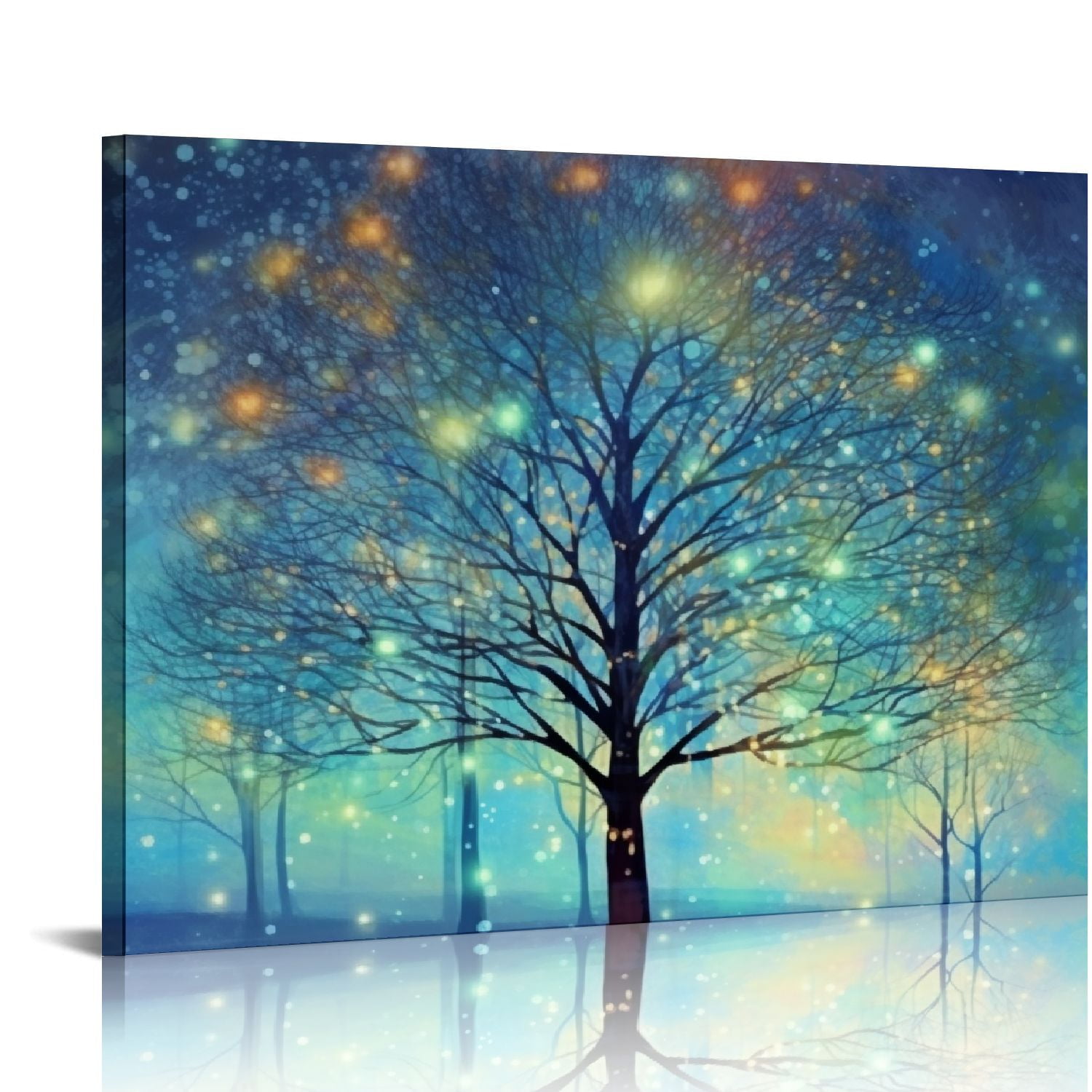Nawypu Tree of Life Canvas Wall Art, Forest Landscape Wall Art, Tree of ...