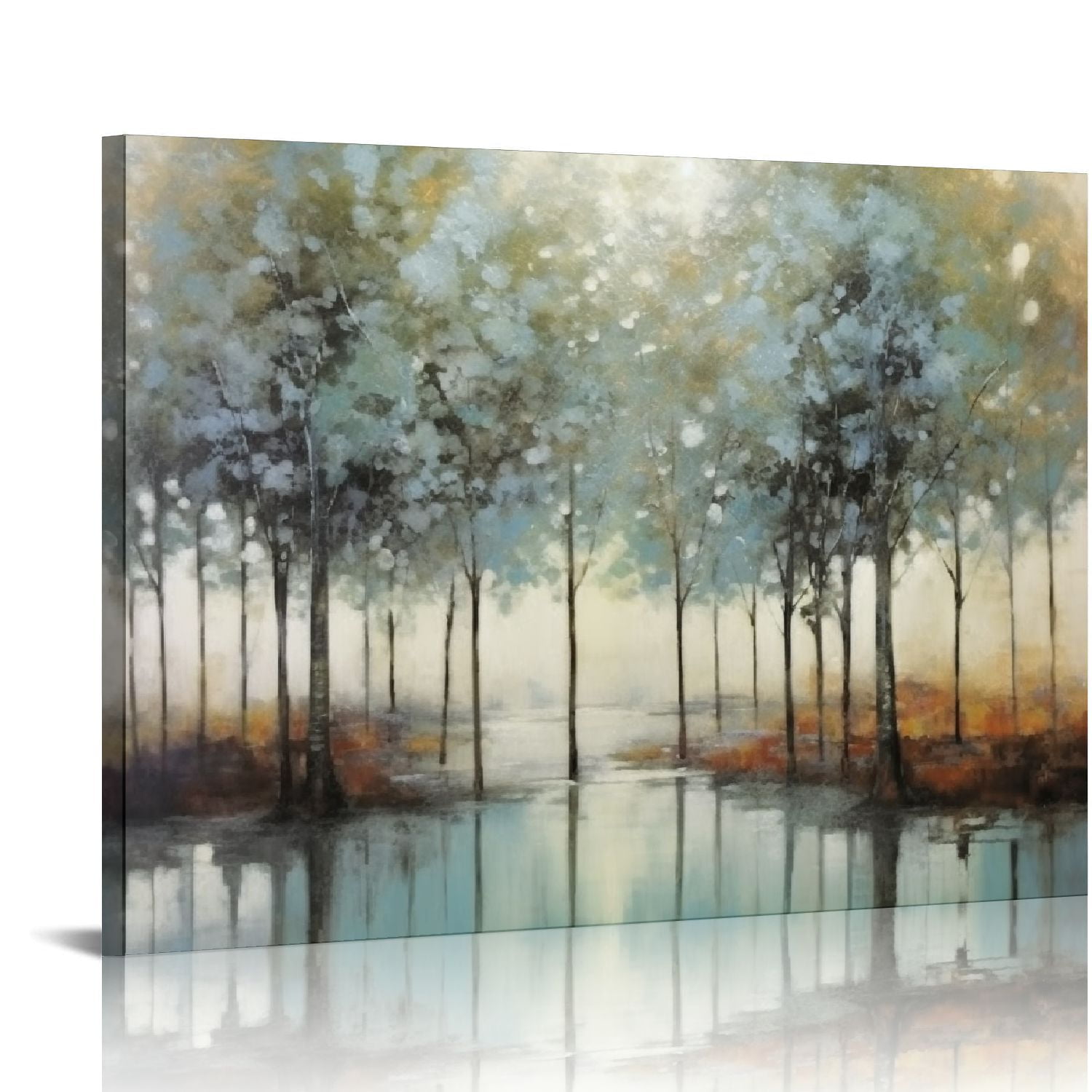 Nawypu Tree Painting Canvas Wall Art: Nature Picture Painted Forest ...