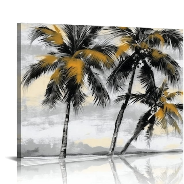 Nawypu Tree Painting Wall Art Coconut Tree Picture Print on Wrapped ...