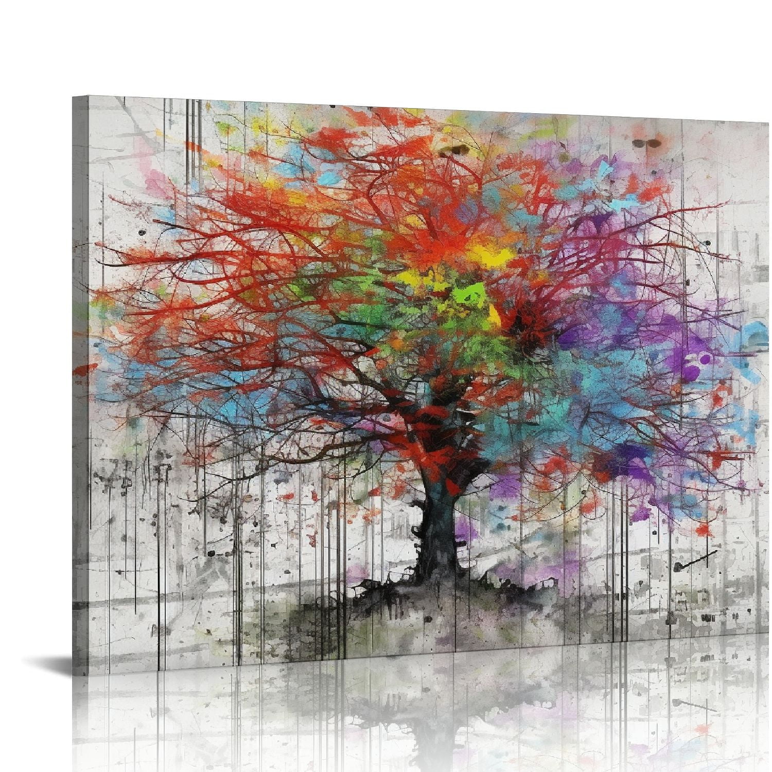 Nawypu Tree of Life- Forest- Abstract Canvas Wall Art for Living Room ...