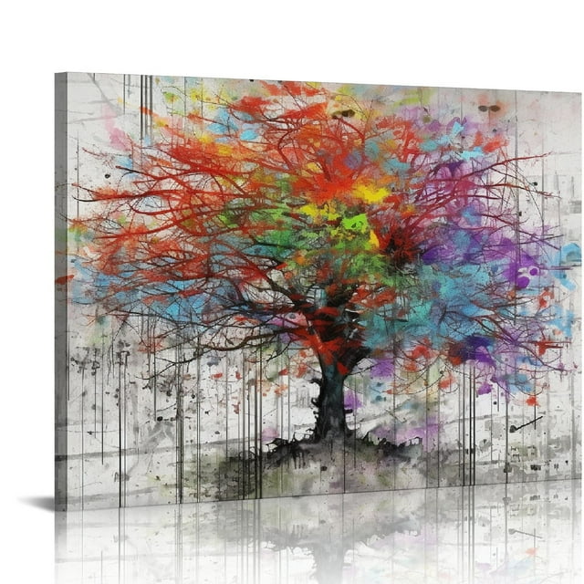 Nawypu Tree of Life- Forest- Abstract Canvas Wall Art for Living Room ...