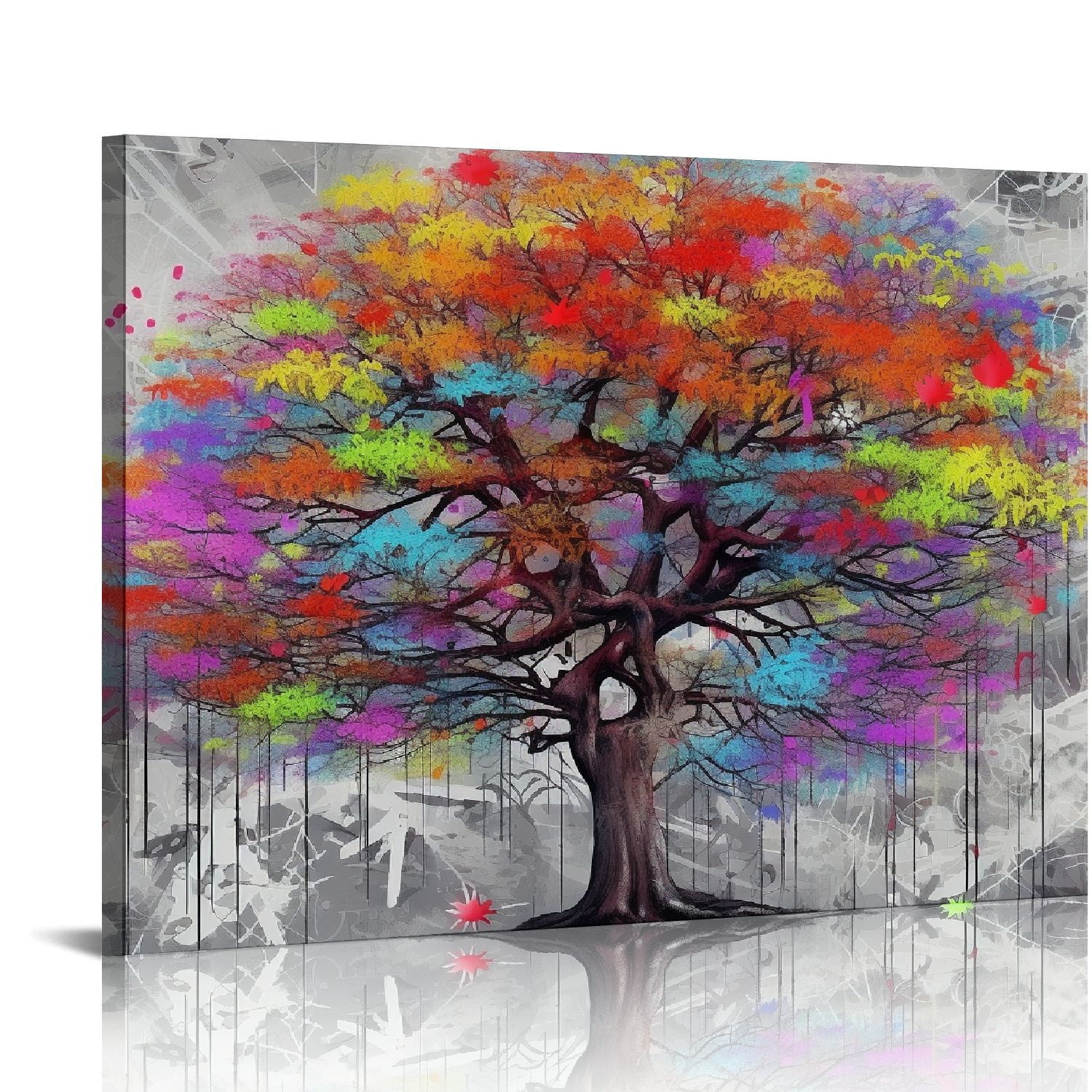 Nawypu Tree of Life- Forest- Abstract Canvas Wall Art for Living Room ...