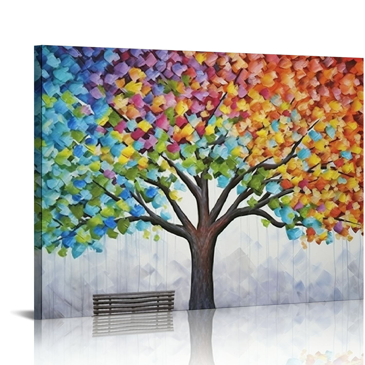 Nawypu Tree of Life Wall Art Abstract Colorful Tree Canvas Prints Large ...