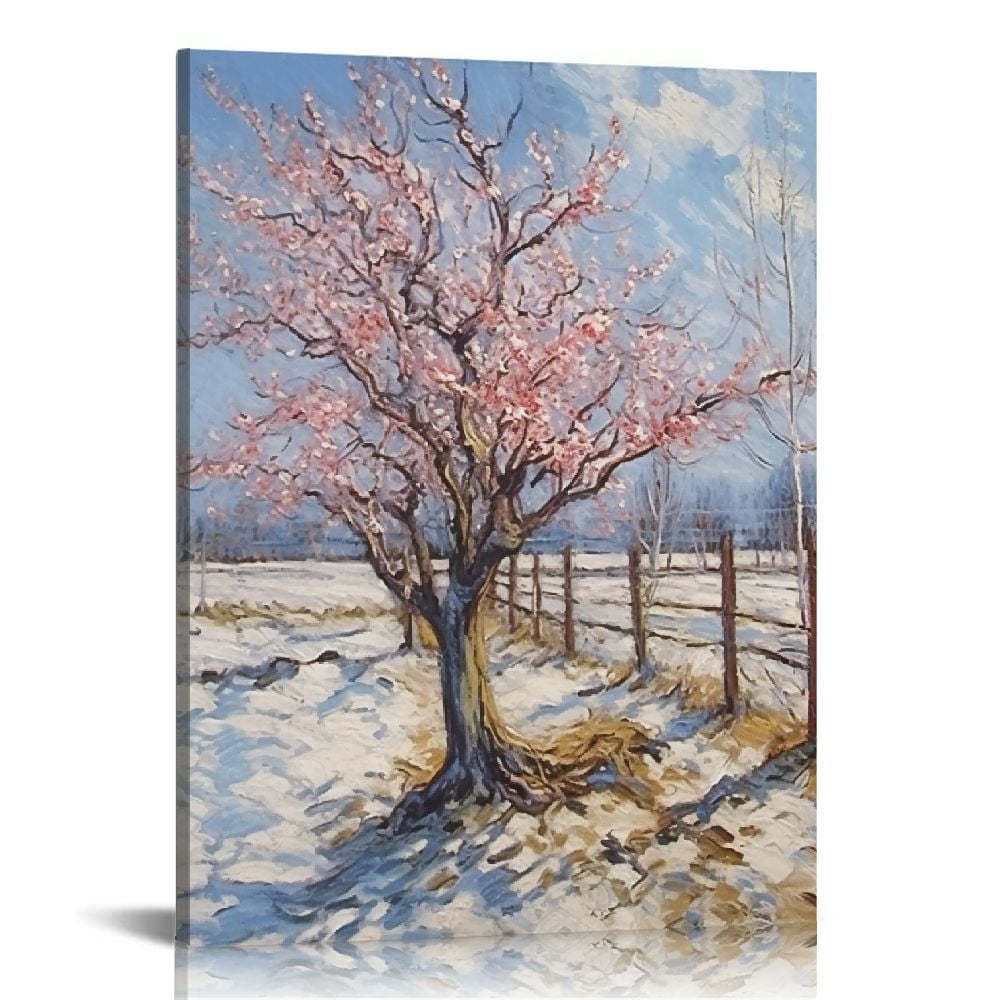 Awypu - Triptych (Orchard in Blossom, The pink peach tree, in Blossom), Vincent Van Gogh Art ...