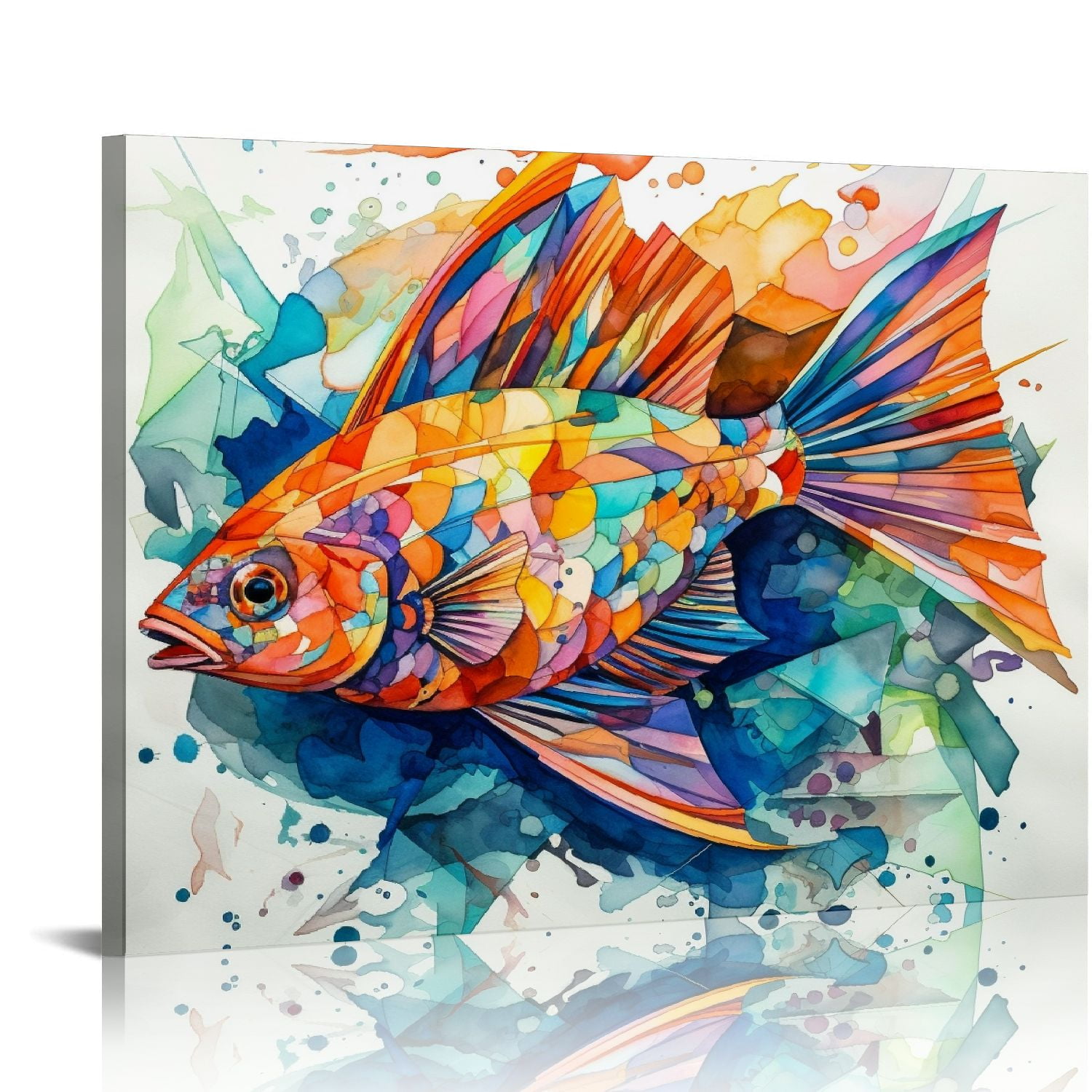 JEUXUS Tropical Fish Wall Art Paintings Colorful Abstract Sea Animal ...