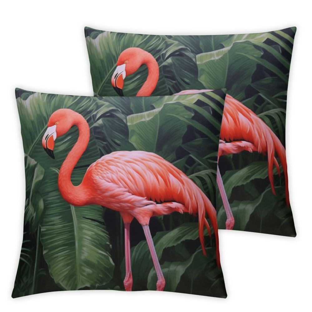 Nawypu Tropical Flamingo Throw Pillow Cover Kids Jungle Palm Tree ...