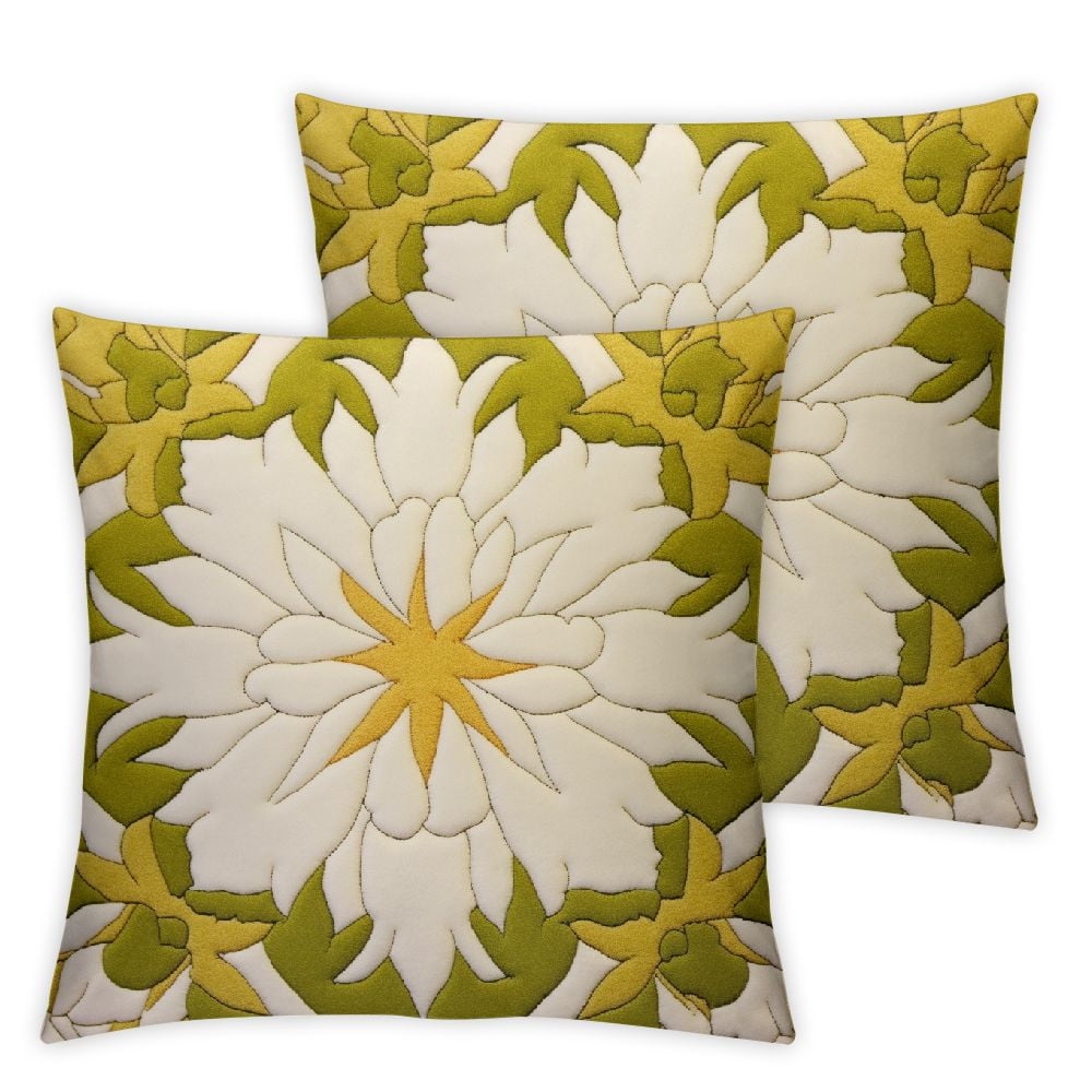Nawypu Tropical Green Leaves Pillow Covers 2pcs Monstera Palm Leaf ...