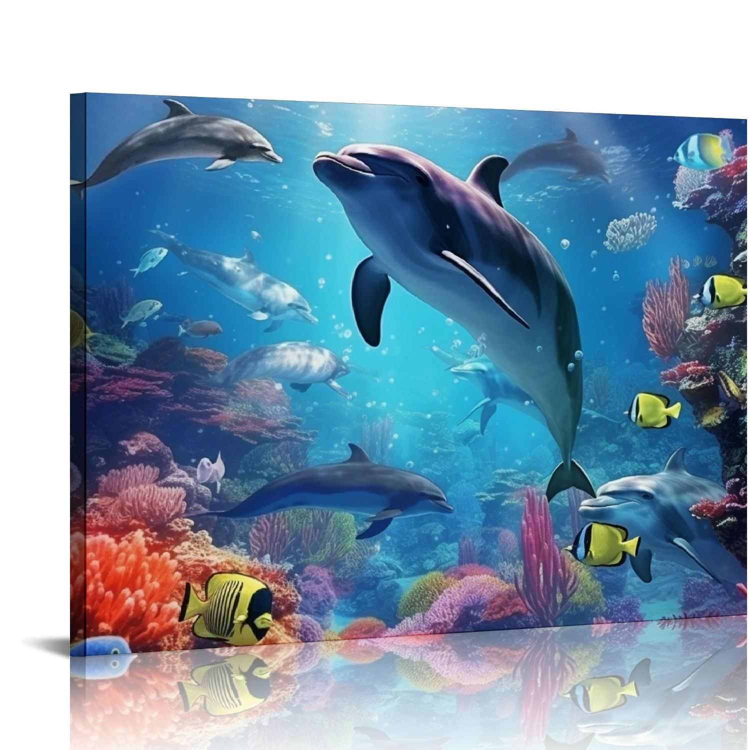 Nawypu Tropical Ocean Sealife Coral Reef, Fish, Dolphin Underwater ...