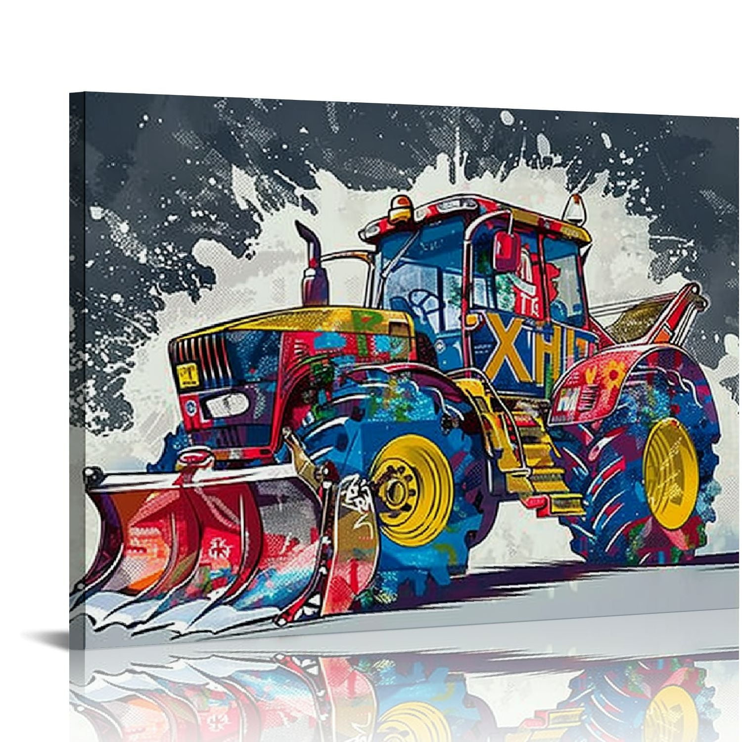 Nawypu Truck Canvas Wall Art Boys Room Decor Construction Vehicles Car ...