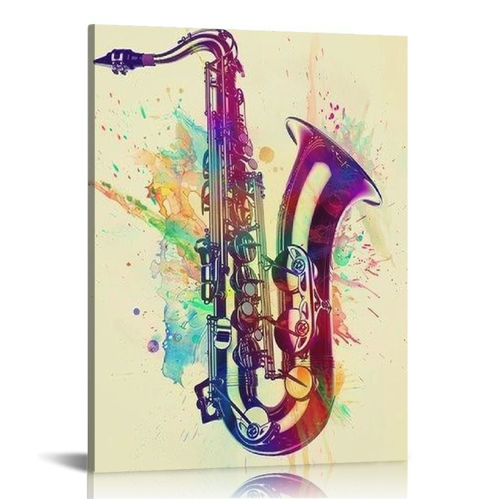 Nawypu Tuba Abstract Watercolor, Multicolor on Canvas Wall Art Print ...