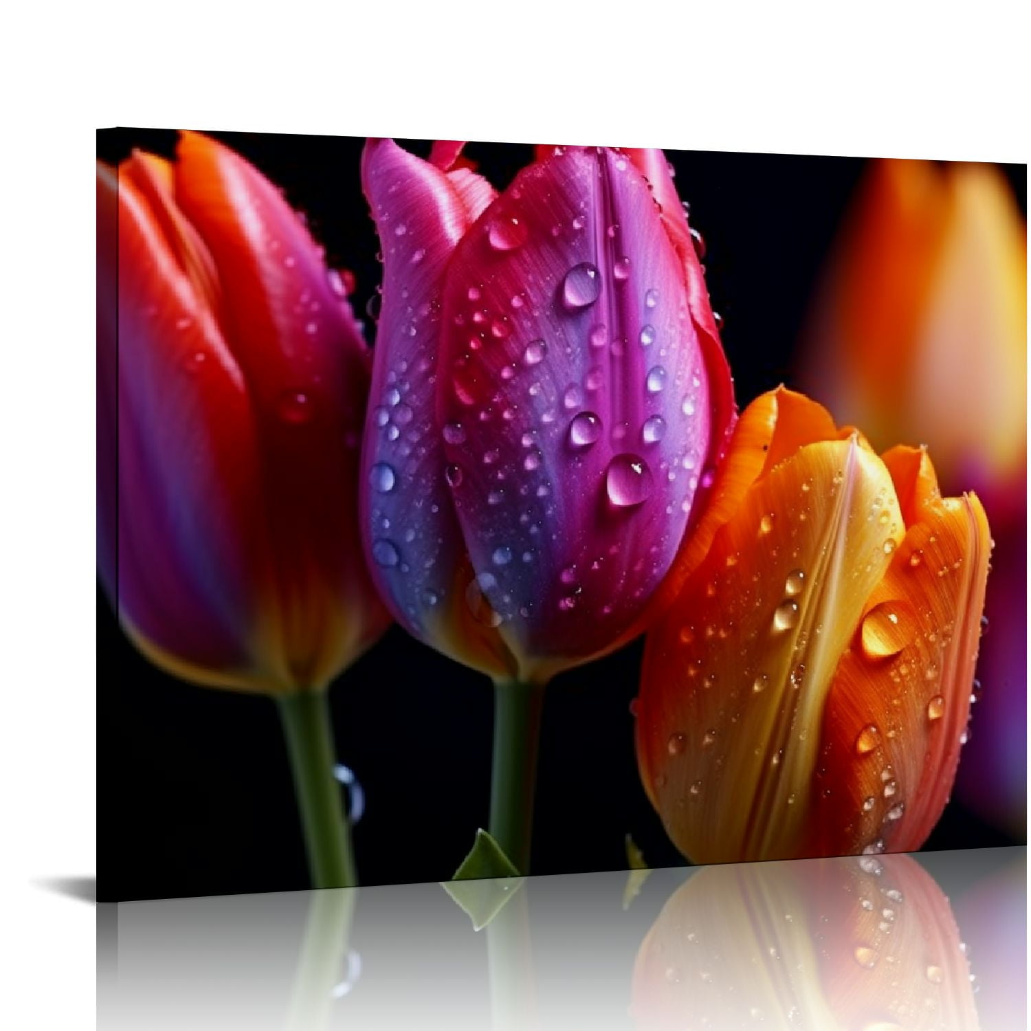 Nawypu Tulip Flower Canvas Wall Art Colorful Tulips Painting Print ...