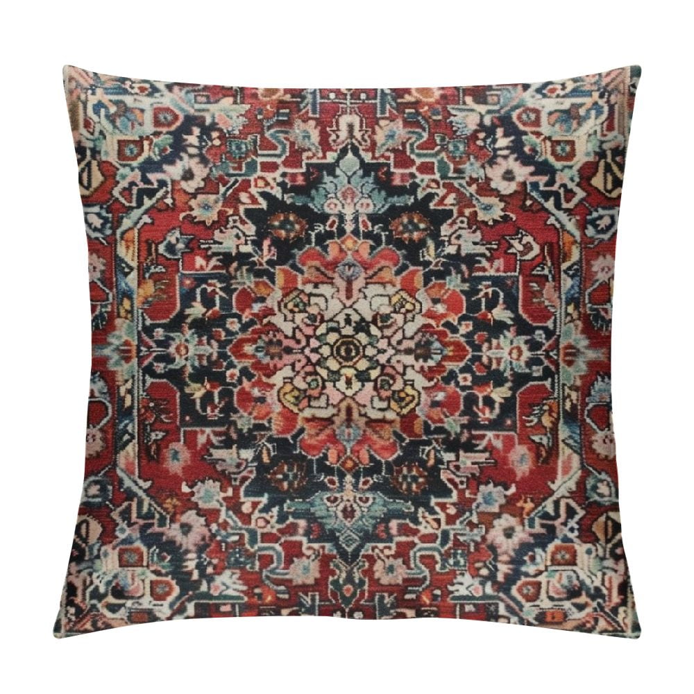 Nawypu Turkish Persian Pillow Covers Red Boho Vintage Style Decorative ...