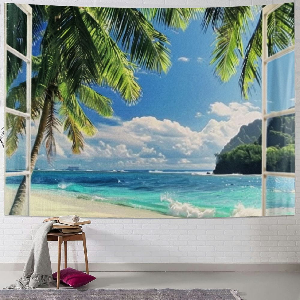 Nawypu Turquoise Tapestry, Exotic Palm Trees on Island Ocean Summer ...