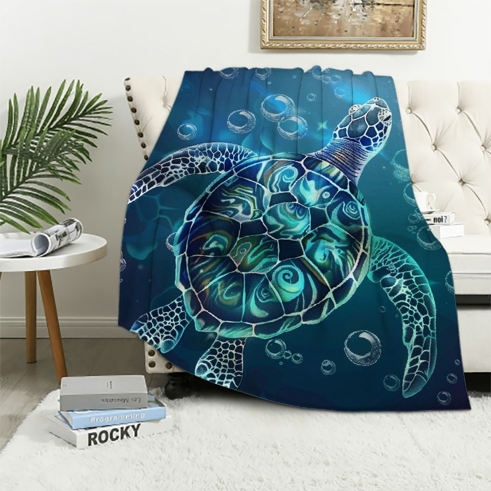 Nawypu Turtle Blanket for Boys Girls Beach Theme Plush Sherpa Throw ...