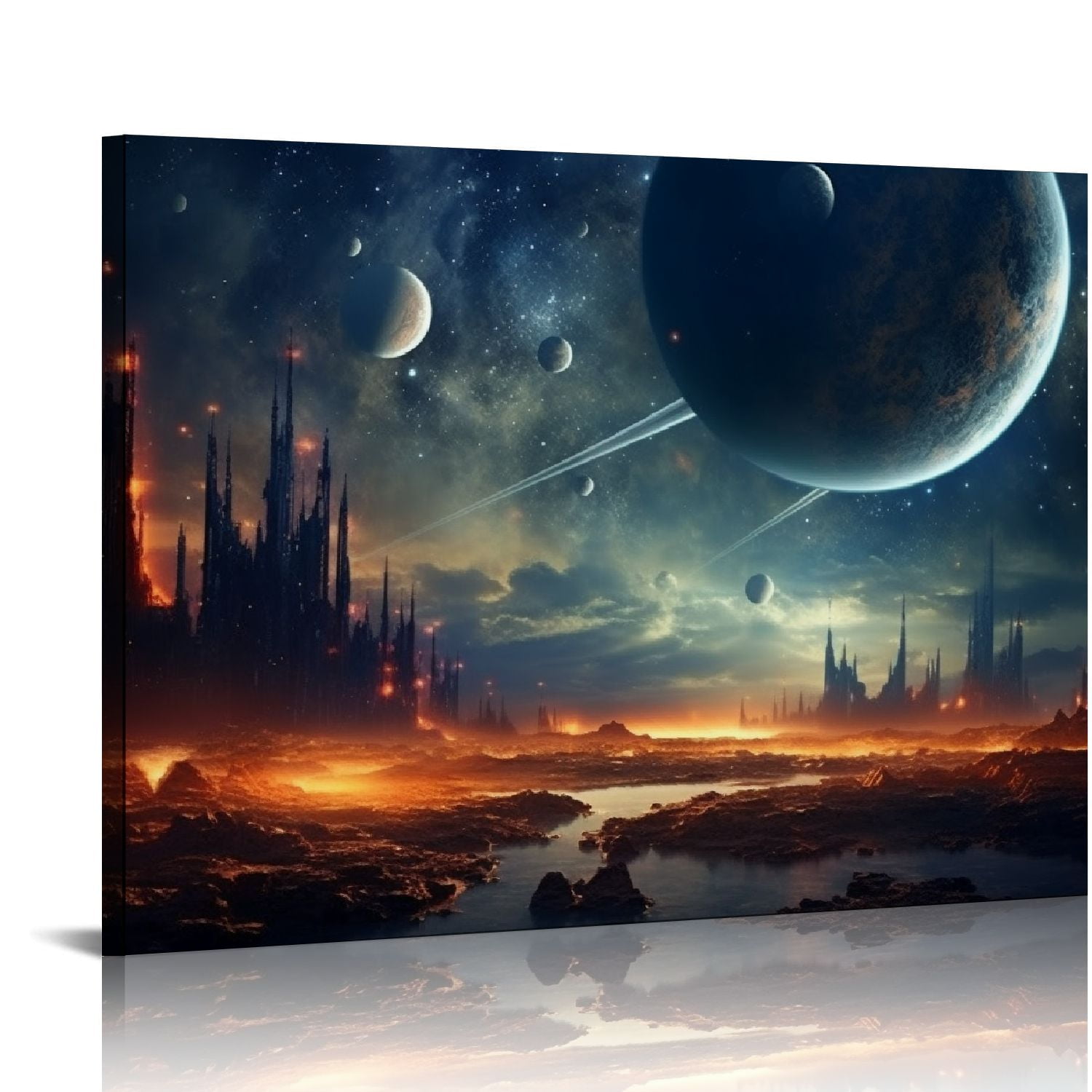 Nawypu Universe Starry Sky Wall Art Outer Space Fantastic Nebula Galaxy ...