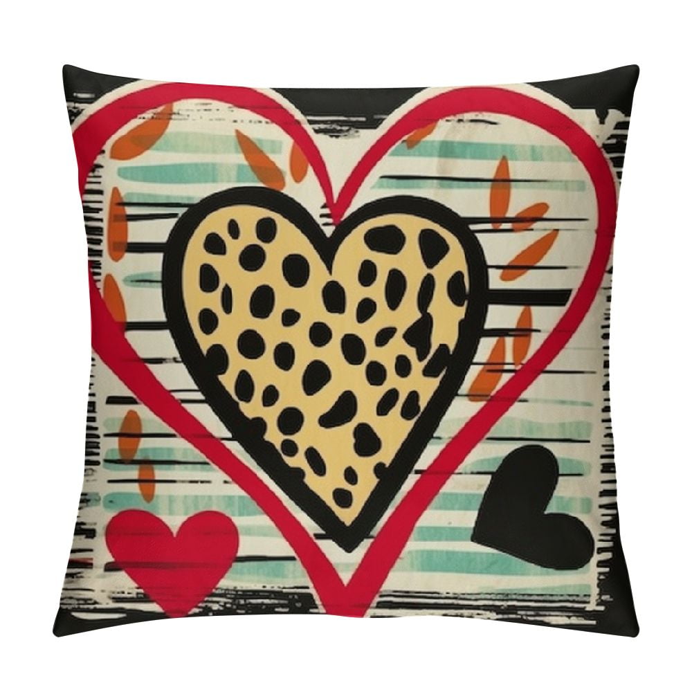 Nawypu Valentine's Day Decorative Throw Pillow Cover,Love Leopard Red ...