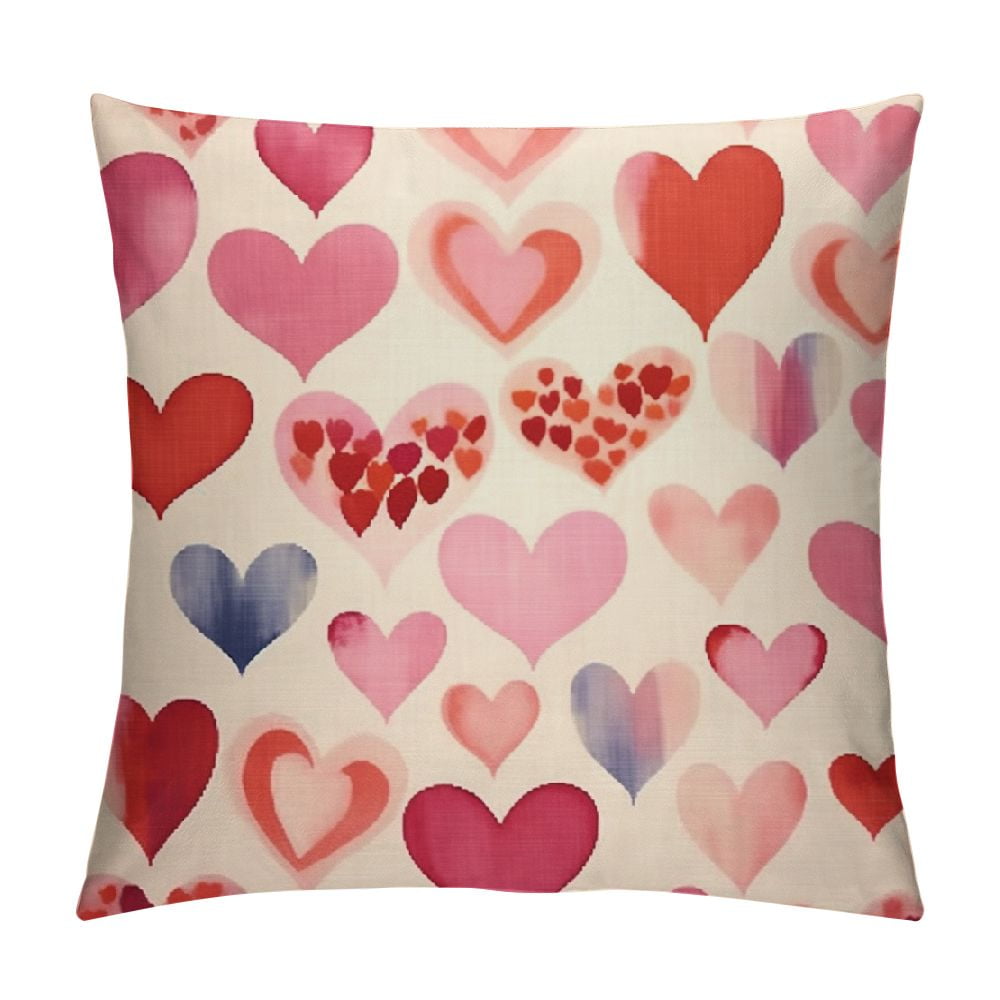 Nawypu Valentines Day Pillow Covers,Pink Love Heart Valentine Lumbar ...